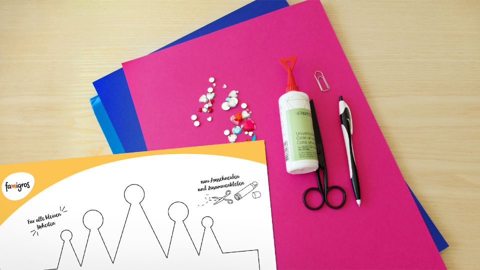 Krone basteln mit Vorlage | Famigros