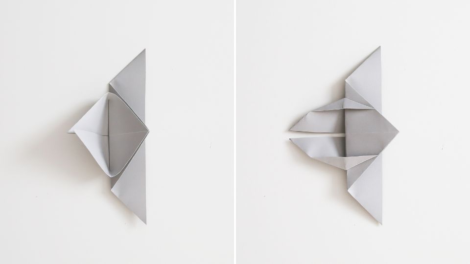 Frühlingsast mit Origami Schmetterlingen | Famigros